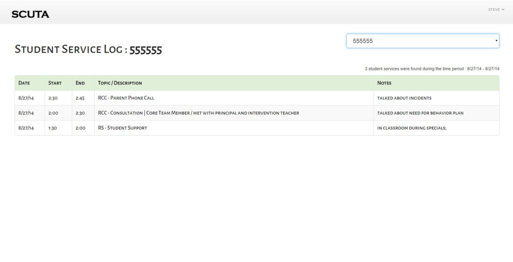 SCUTA Pro Student Service Log - CounselorApp.com